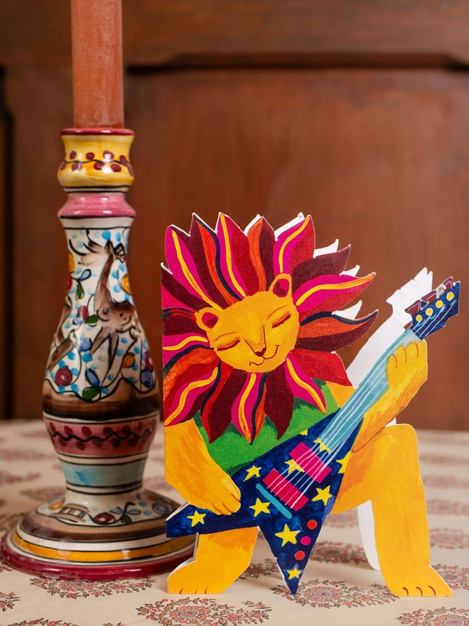 Rocking Lion Keepsake Greetings Card - Holly & Co