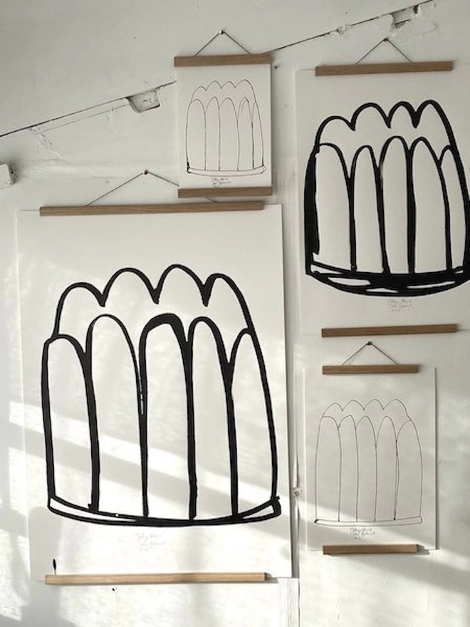 'Jelly Mould' Original Ink Drawing on Paper - Holly & Co