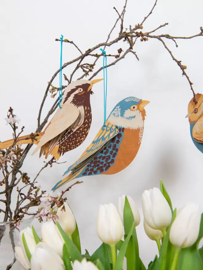 Spring Bird Paper Decorations - Holly & Co