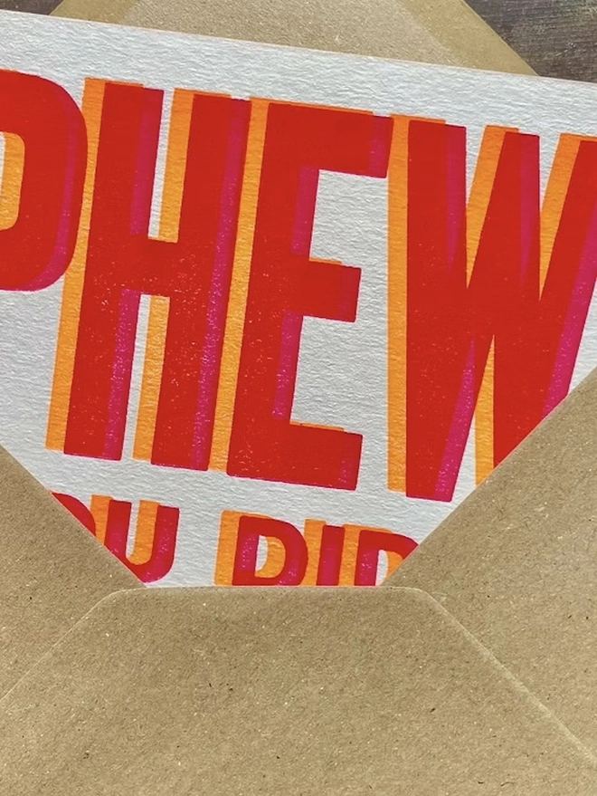 'Phew! You Did It' Letterpress Printed Congratulations Card - Holly & Co